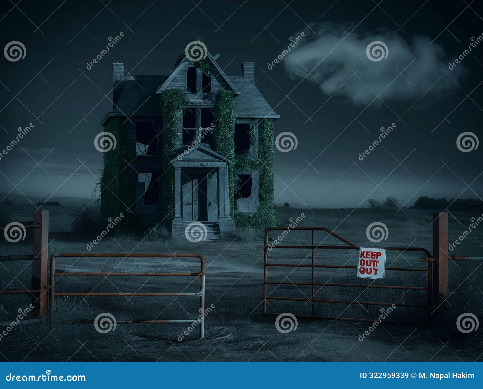 A Spooky, Abandoned Haunted House, Standing Alone in the Middle of a ...