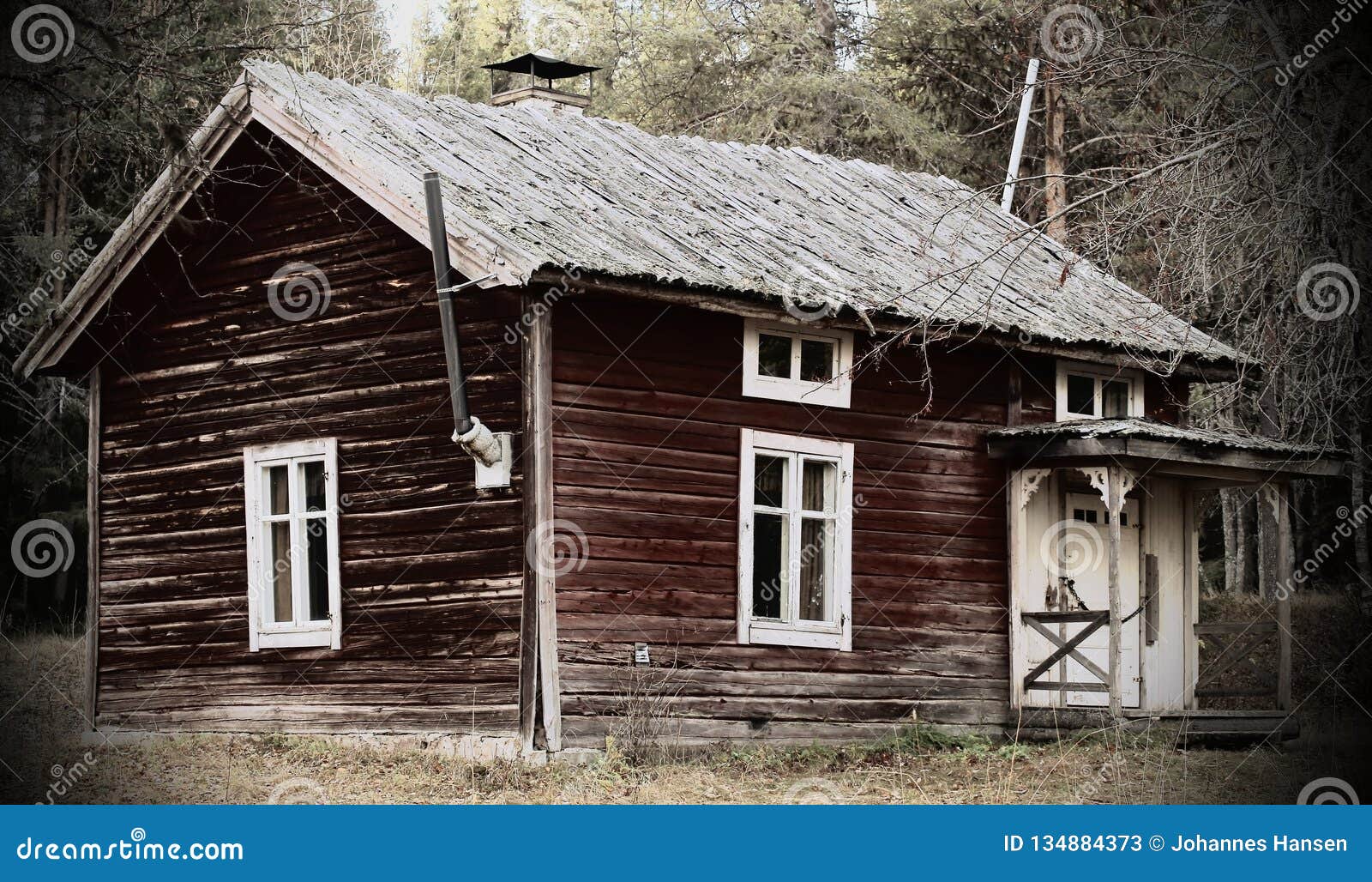 Spooky Abandoned House with Several Irregular Chimneys at Vithatten in ...