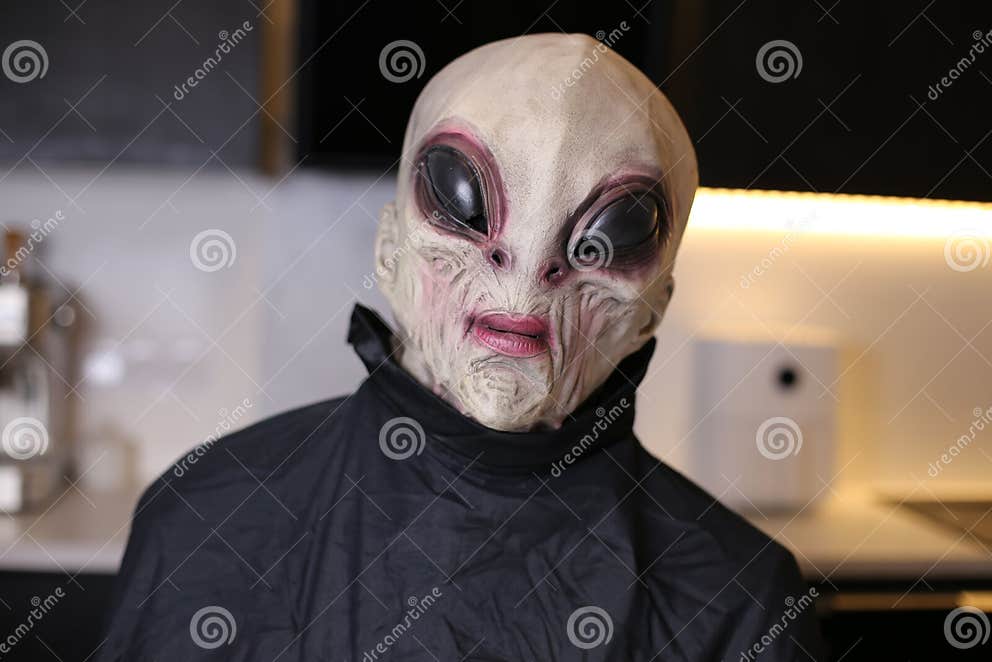 Spooky alien with big eyes stock photo. Image of character - 267008242