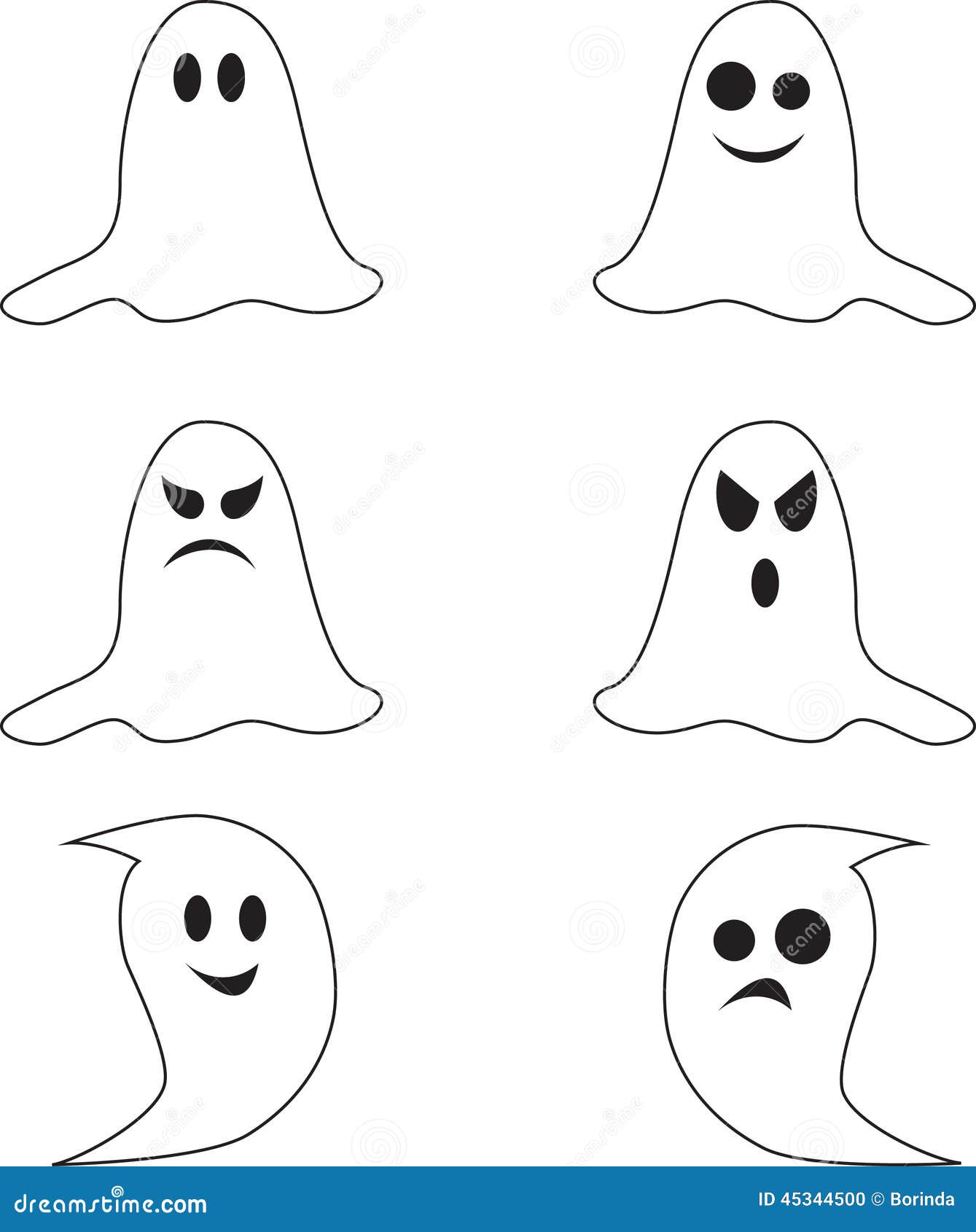 Spooky Black And White Ghost Illustrations Stock Illustration ...