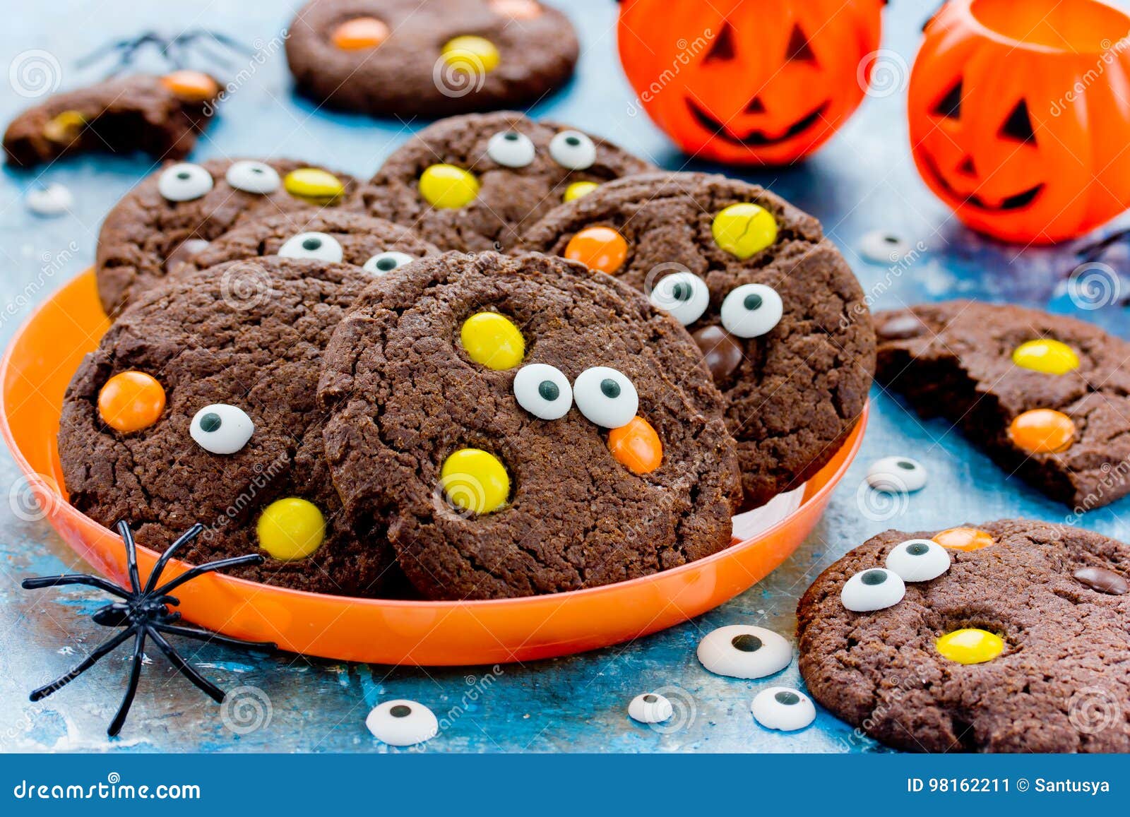 Spooky Candy Eyes Cookies for Halloween Stock Image - Image of autumn ...