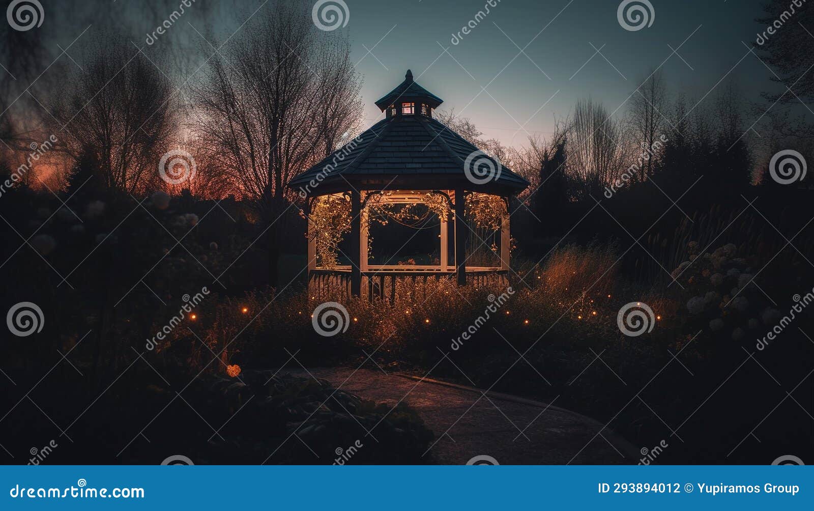 Spooky Chapel in the Dark Forest, Illuminated by Moonlight Generated by ...