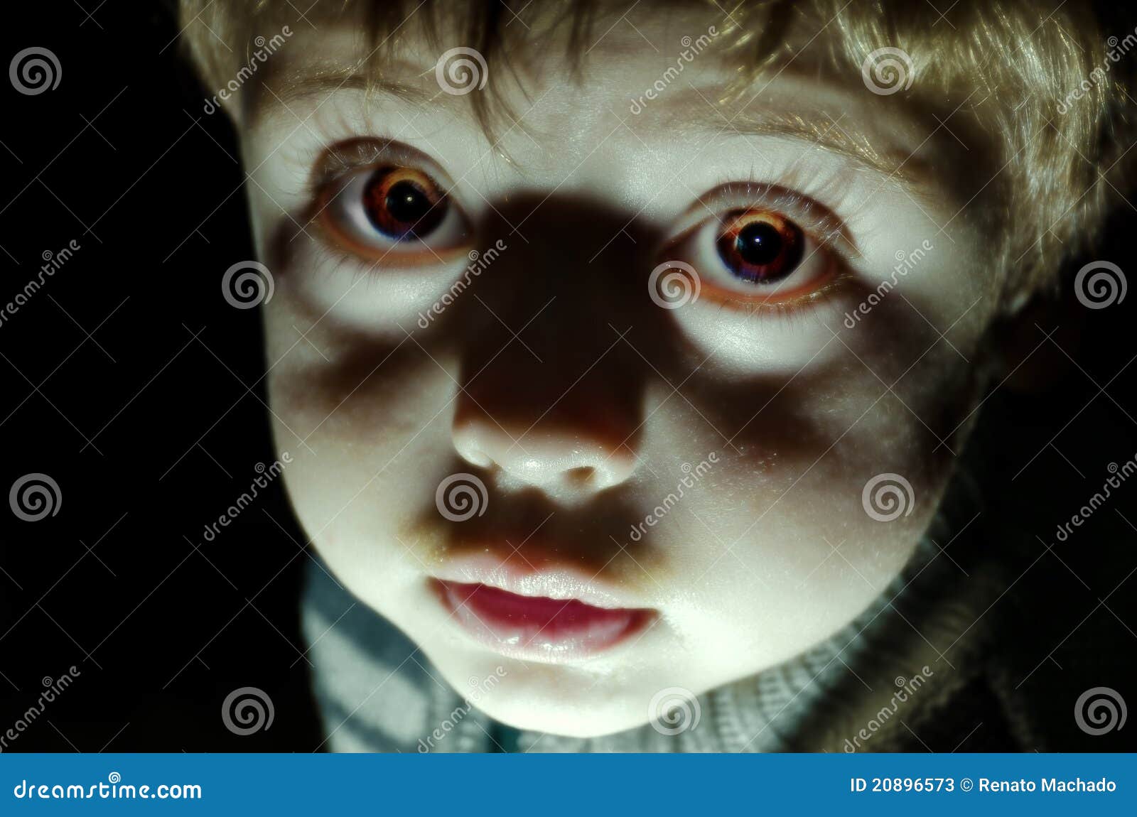 Spooky Child Look stock image. Image of enjoy, emotion - 20896573