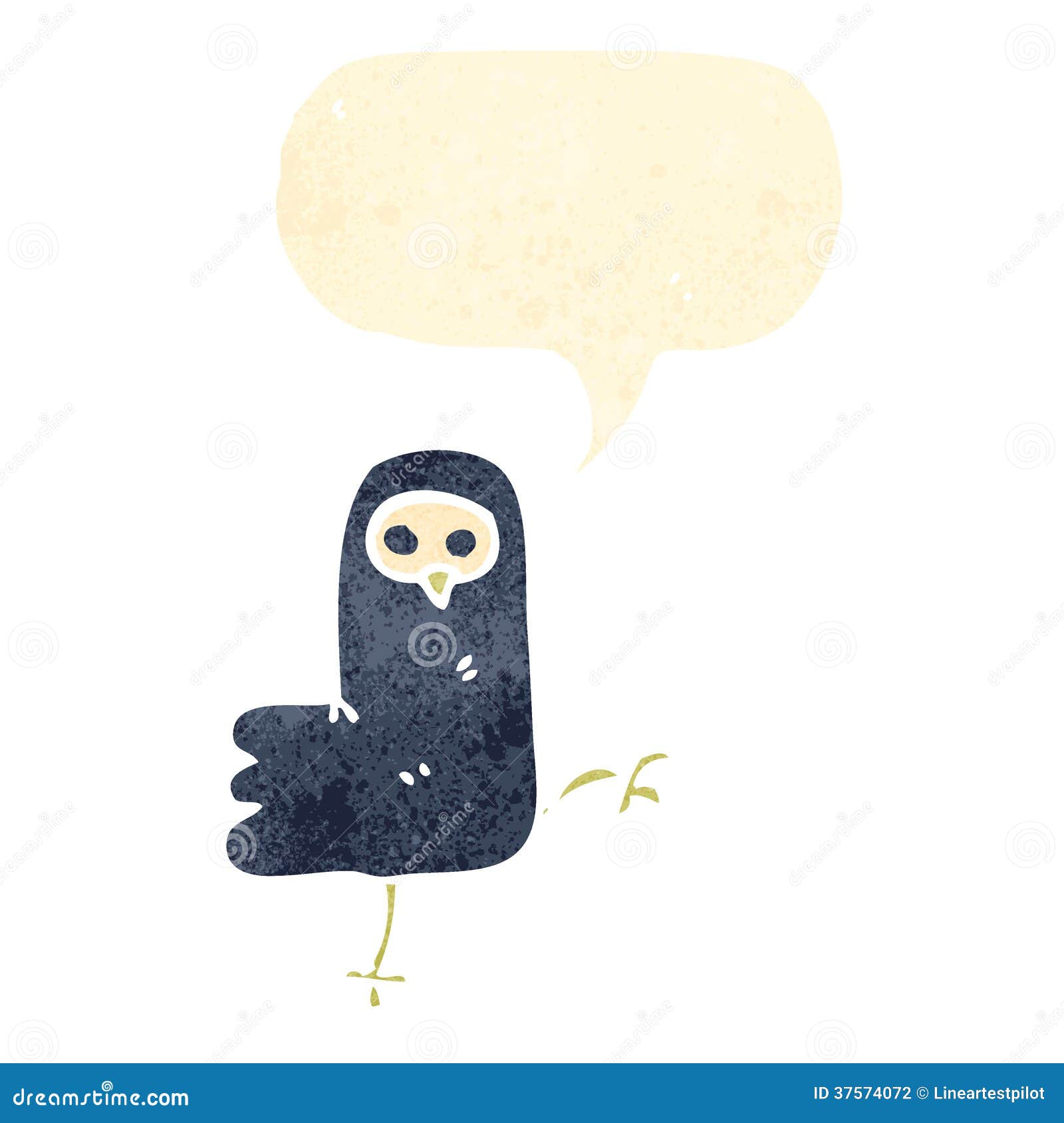 Spooky crow retro cartoon stock vector. Illustration of drawing - 37574072