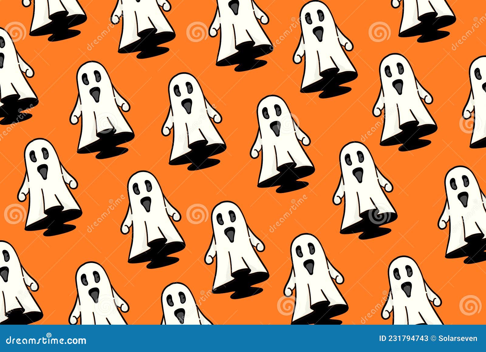 Spooky Cute Ghost Texture Background Stock Vector - Illustration of ...