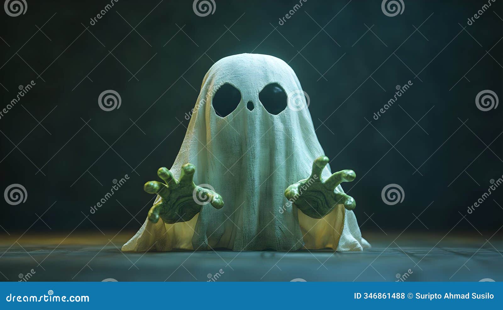 Spooky 3D Ghost Illustration Stock Illustration - Illustration of ghost ...