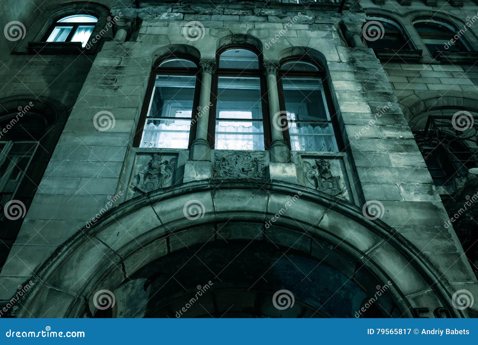 Spooky Dark Castle House Halloween Stock Image - Image of city, mansion ...