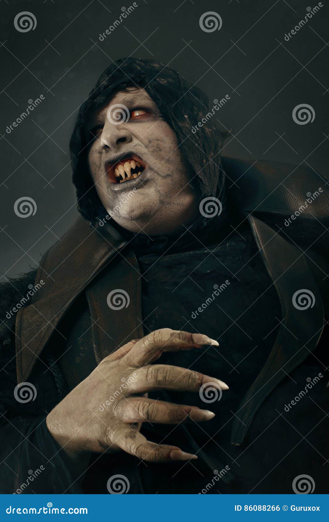 Spooky Devil Vamp with Large Scary Nails. Hell and Horror Stock Photo ...