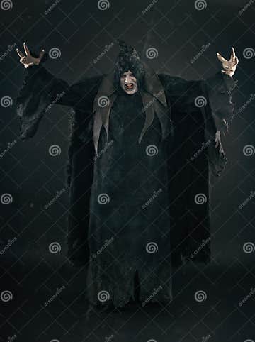 Spooky Devil Vamp with Large Scary Nails. Hell and Horror Stock Photo ...