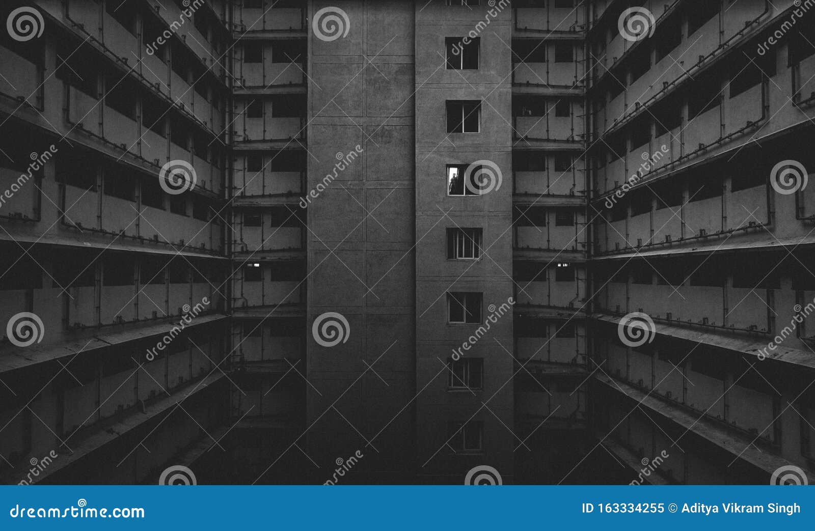Spooky Empty Foggy City Centre Bus Stop Scene With No People At Night ...