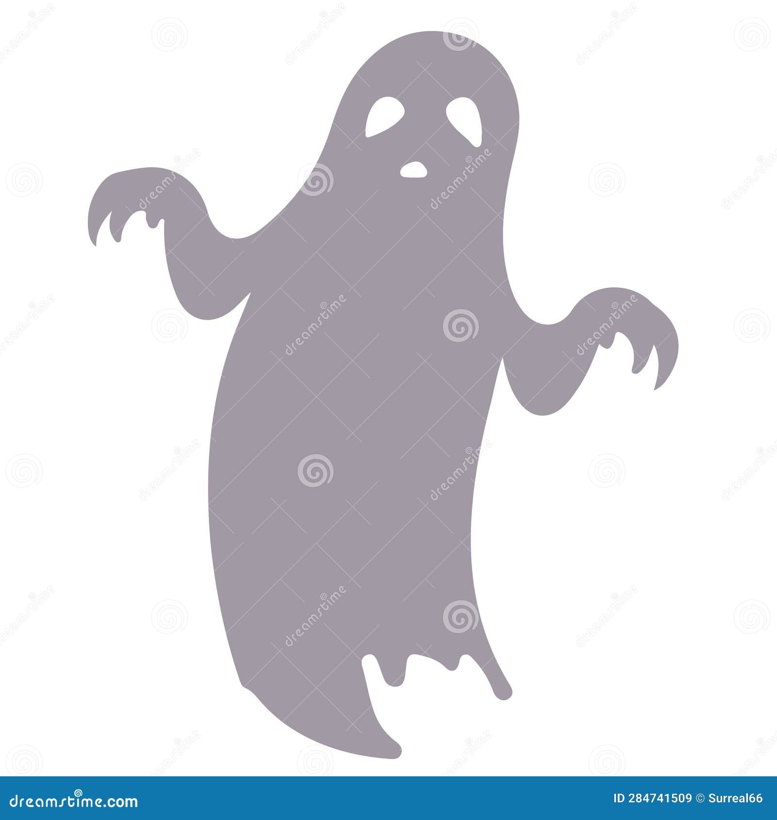 Spooky Ghost Flying Vector Illustration Stock Vector - Illustration of ...
