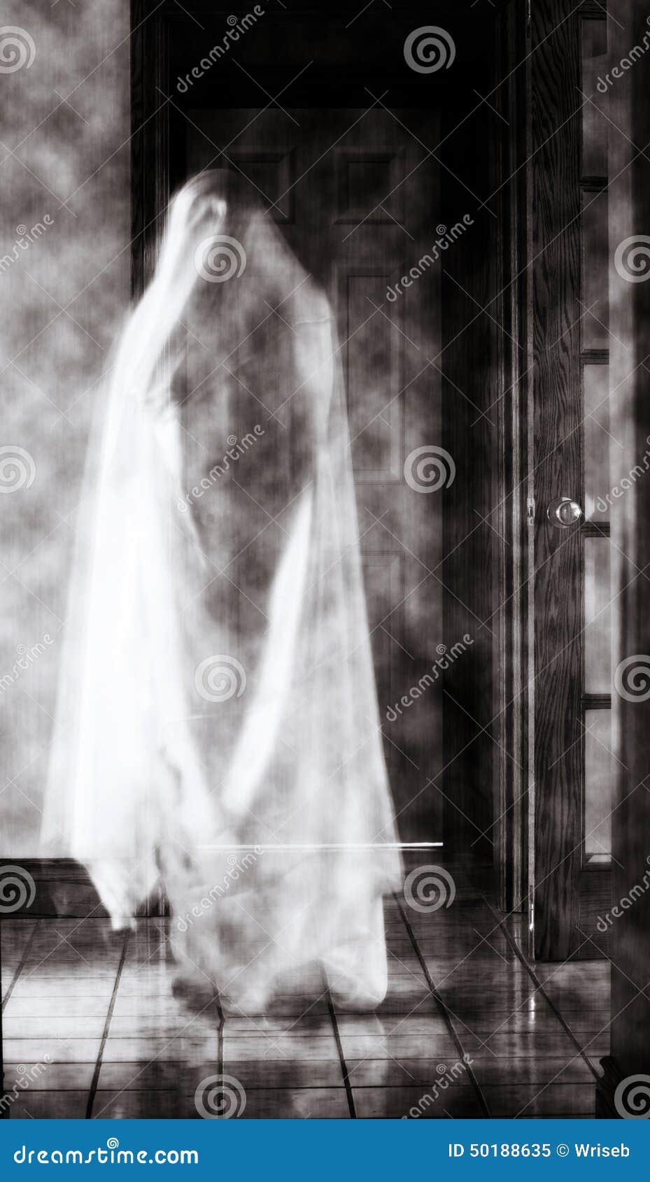 A Spooky Ghost in a Hallway Stock Image - Image of haunted, dark: 50188635