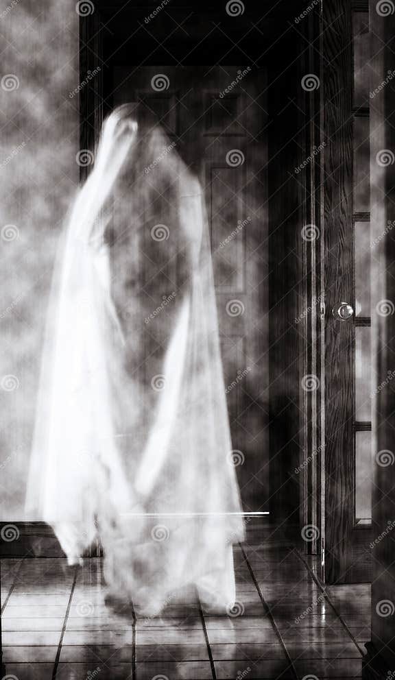 A Spooky Ghost in a Hallway Stock Image - Image of haunted, dark: 50188635