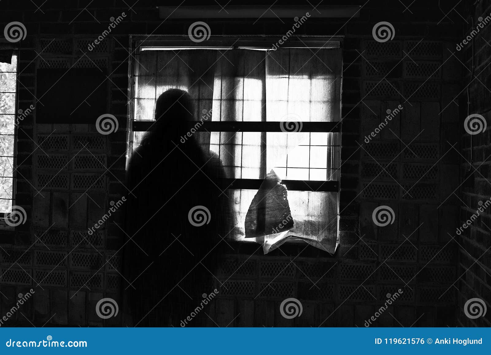 Ghost Shadow At The Glass Door Royalty-Free Stock Photo | CartoonDealer ...