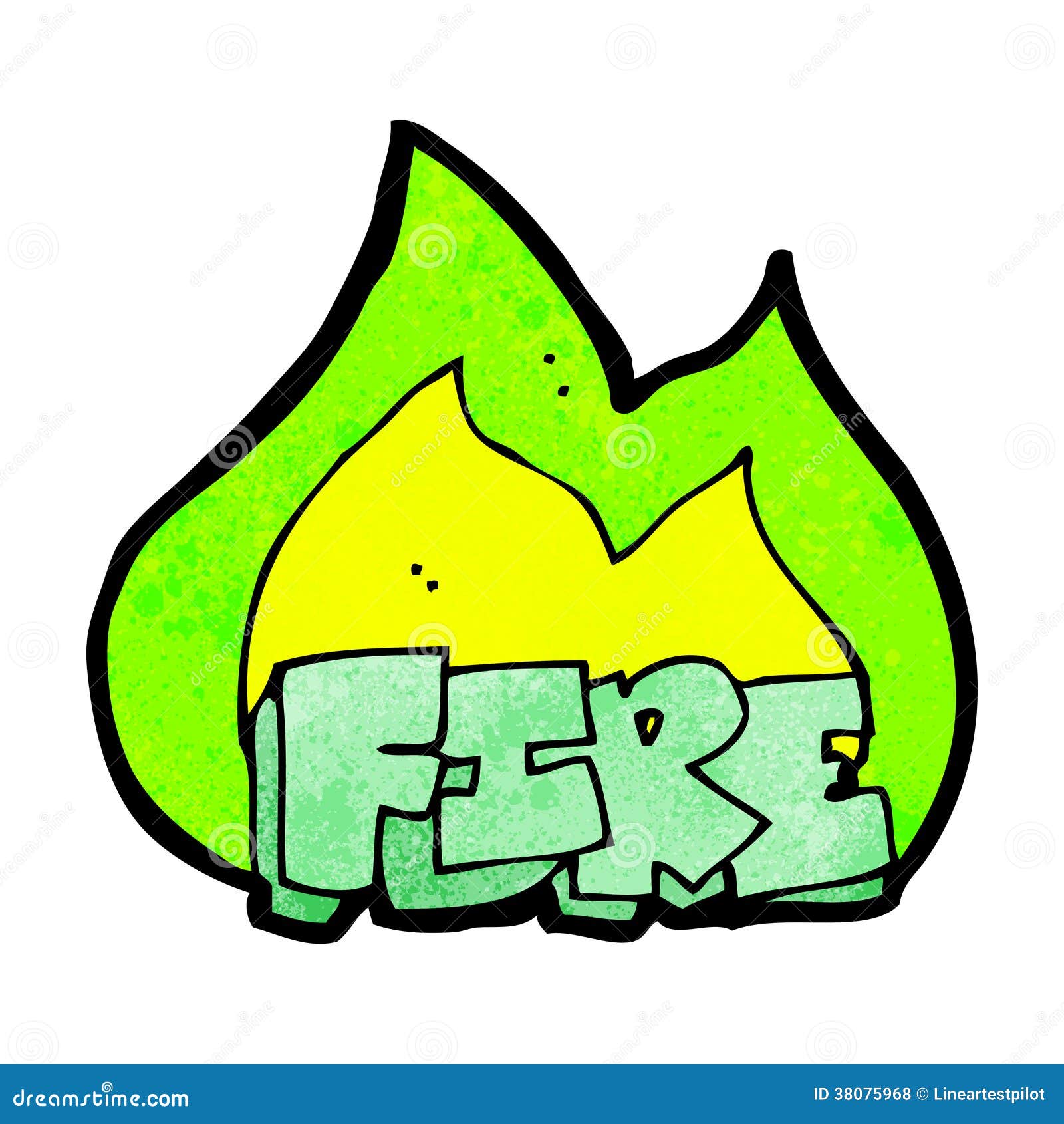 Spooky green fire cartoon stock illustration. Illustration of grunge ...