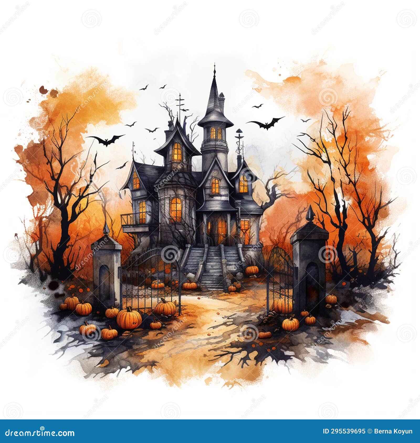 Spooky Halloween Ghost Peeking Out Stock Illustration - Illustration of ...