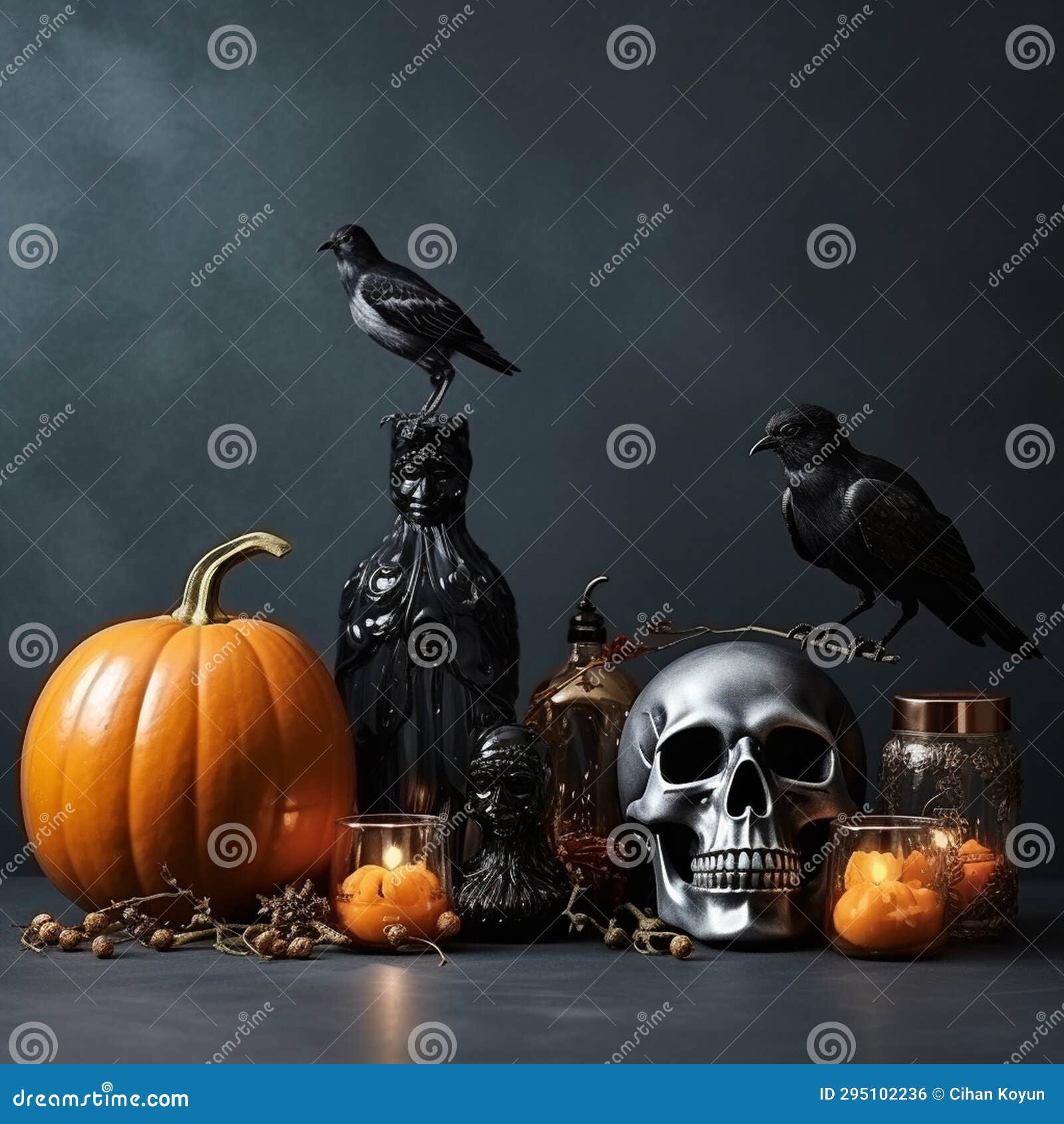 Spooky Halloween Ghost Peeking Out Stock Illustration - Illustration of ...