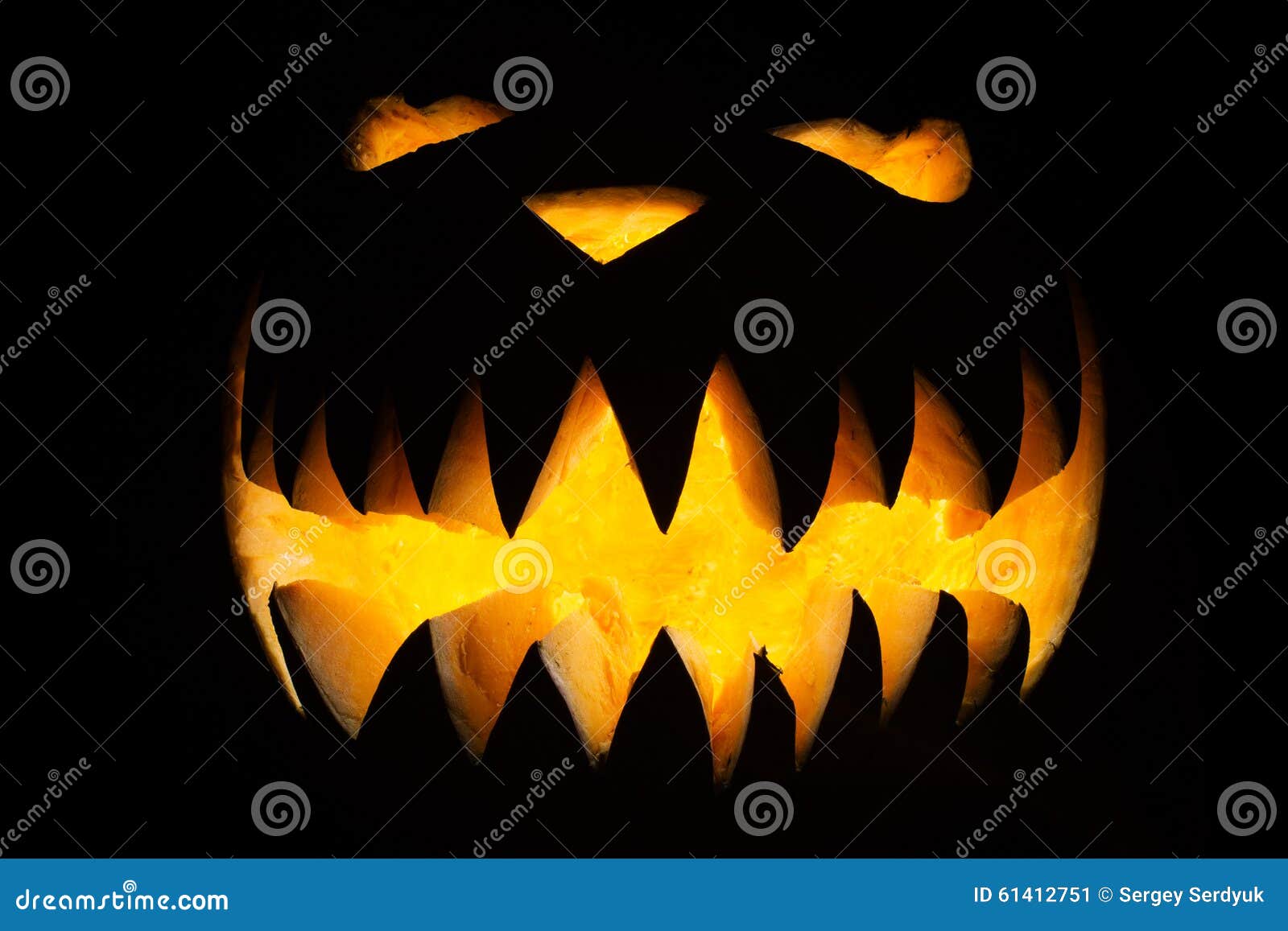 Spooky Halloween Pumpkin with Fangs Stock Image - Image of decoration ...