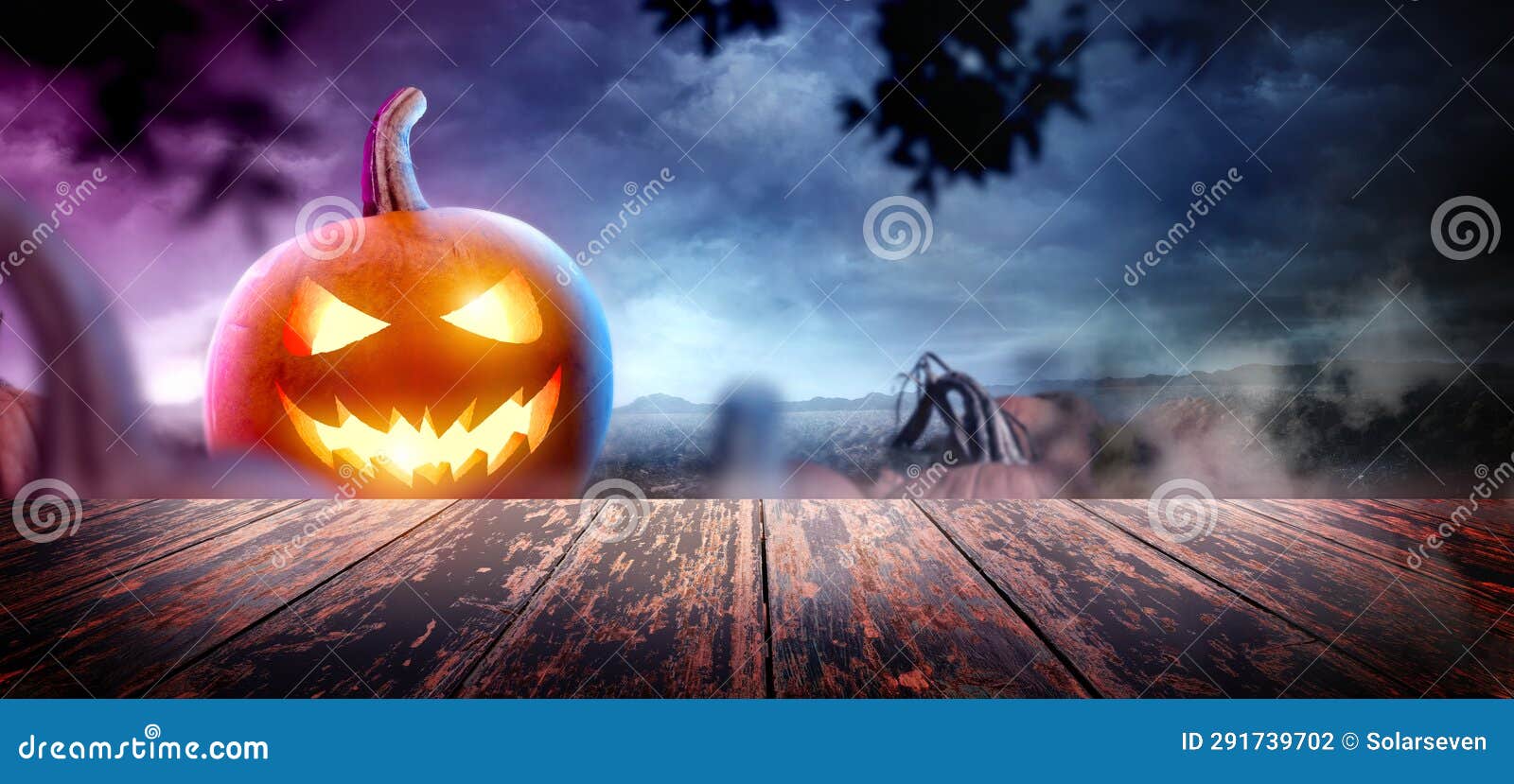 Halloween Themed Background with a Table Layout Stock Photo - Image of ...