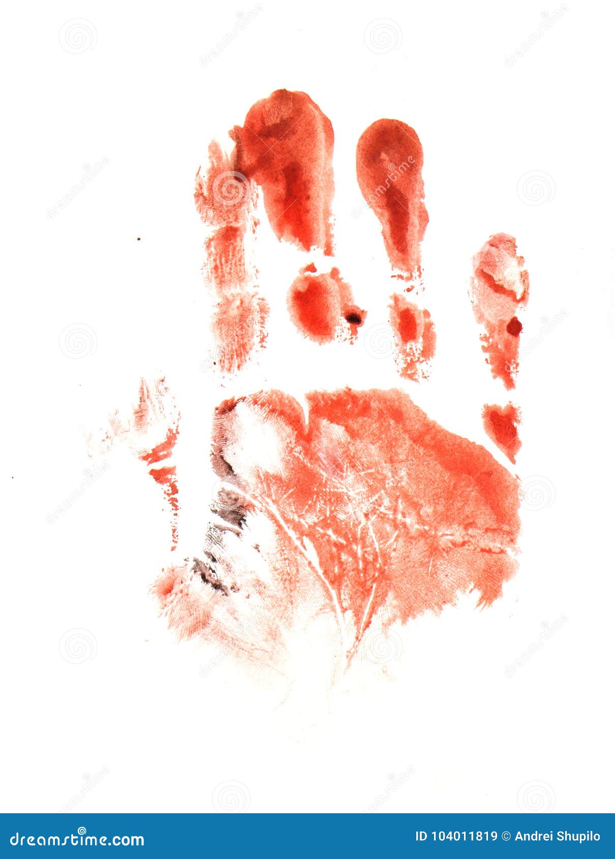 Spooky Hand Print Isolated on White Background Stock Image - Image of ...