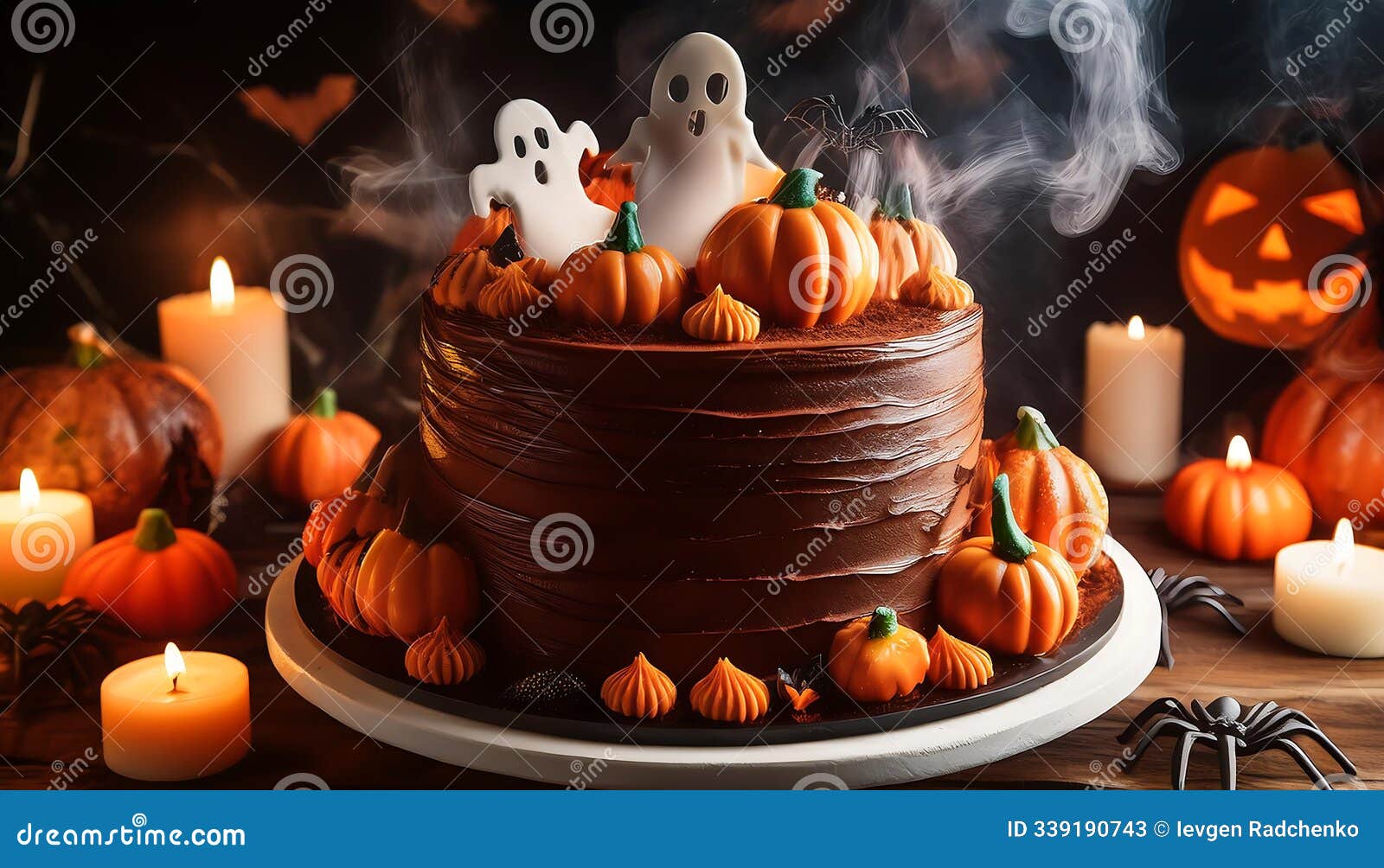 Spooky Layer Cake Adorned with Ghosts and Pumpkins for Halloween ...