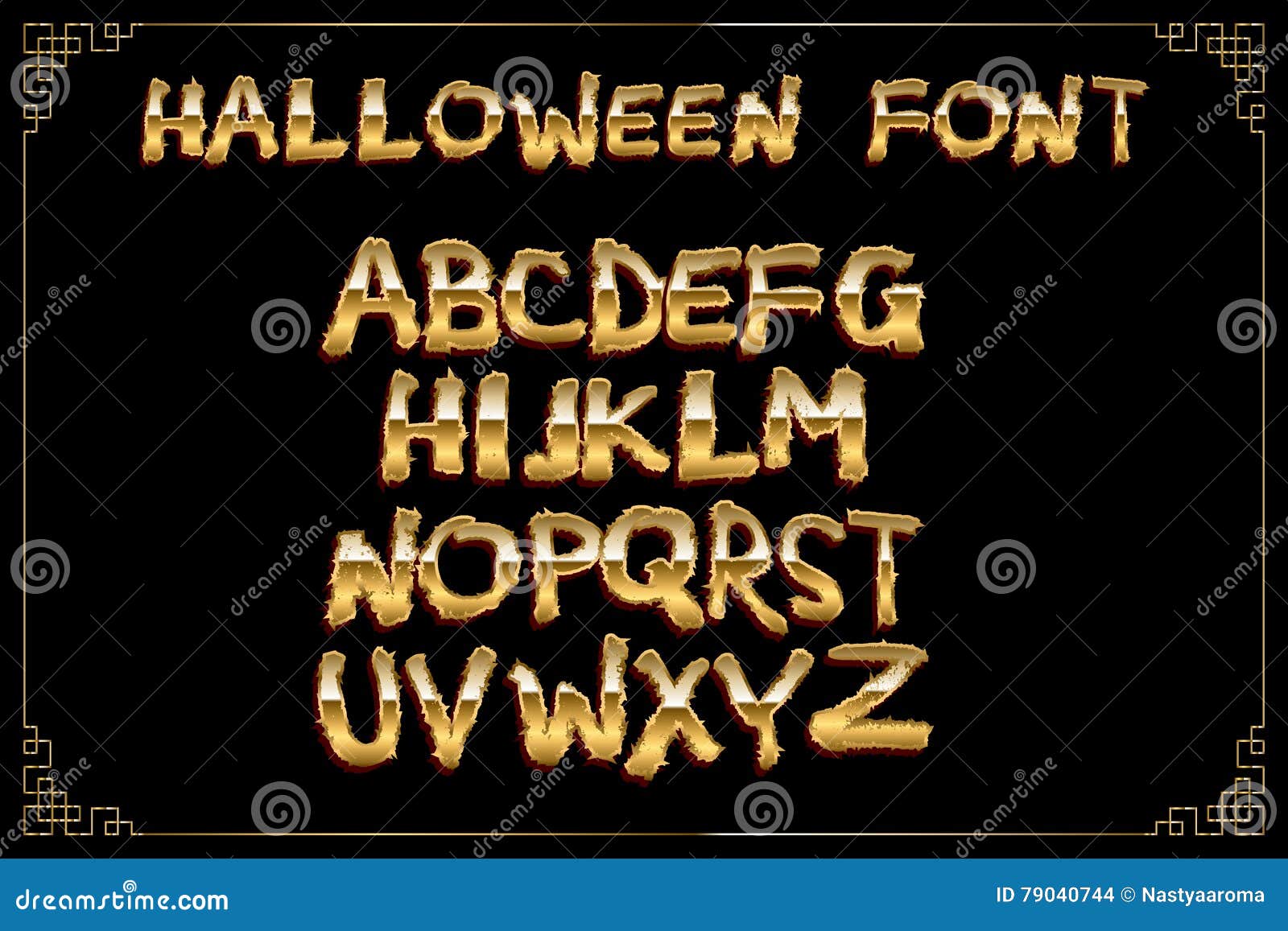 Spooky Alphabet Font. Brushstroke Letters, Numbers And Symbols. Cartoon ...