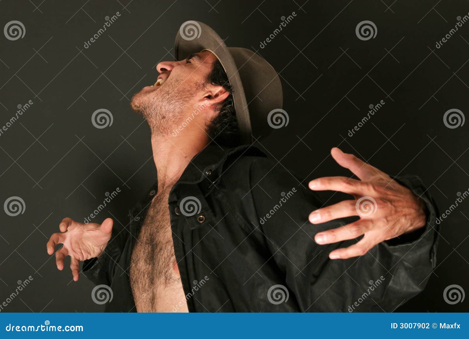 Spooky man stock photo. Image of cowboy, horror, expression - 3007902