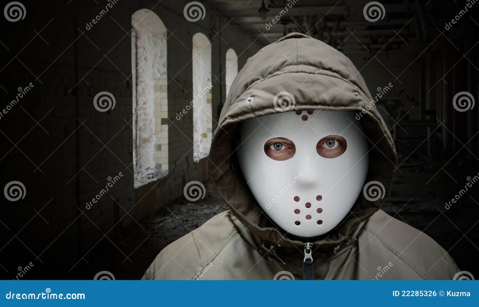 Spooky man with mask stock photo. Image of hiding, bandit - 22285326