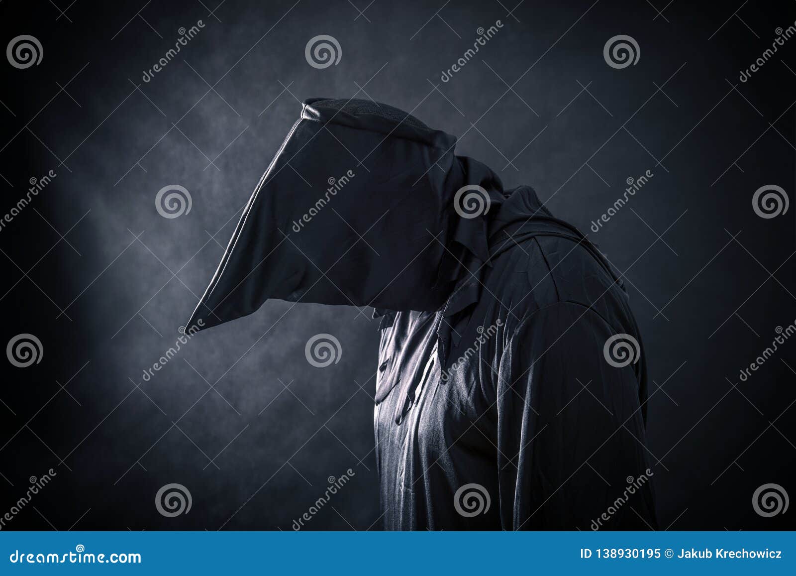 Spooky Monster in Hooded Cloak Stock Image - Image of devil, bizarre ...