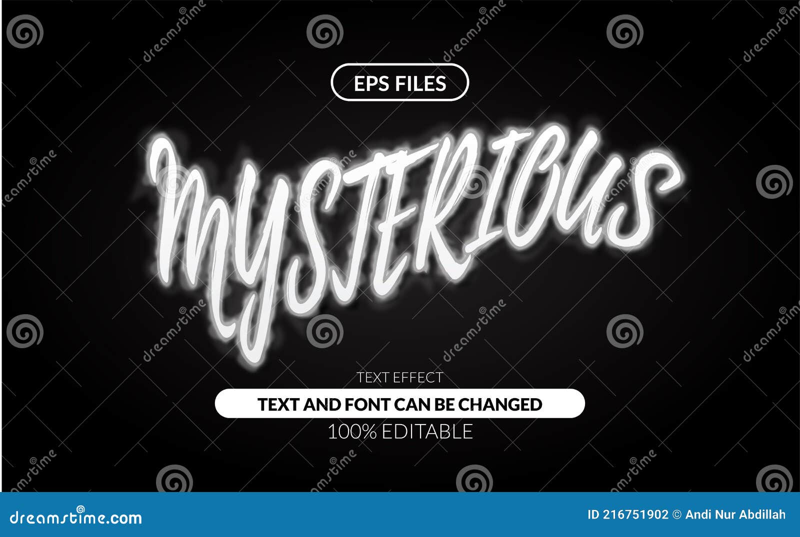 Spooky Mysterious and Ghost Editable Text Effect. Eps Vector File Stock ...