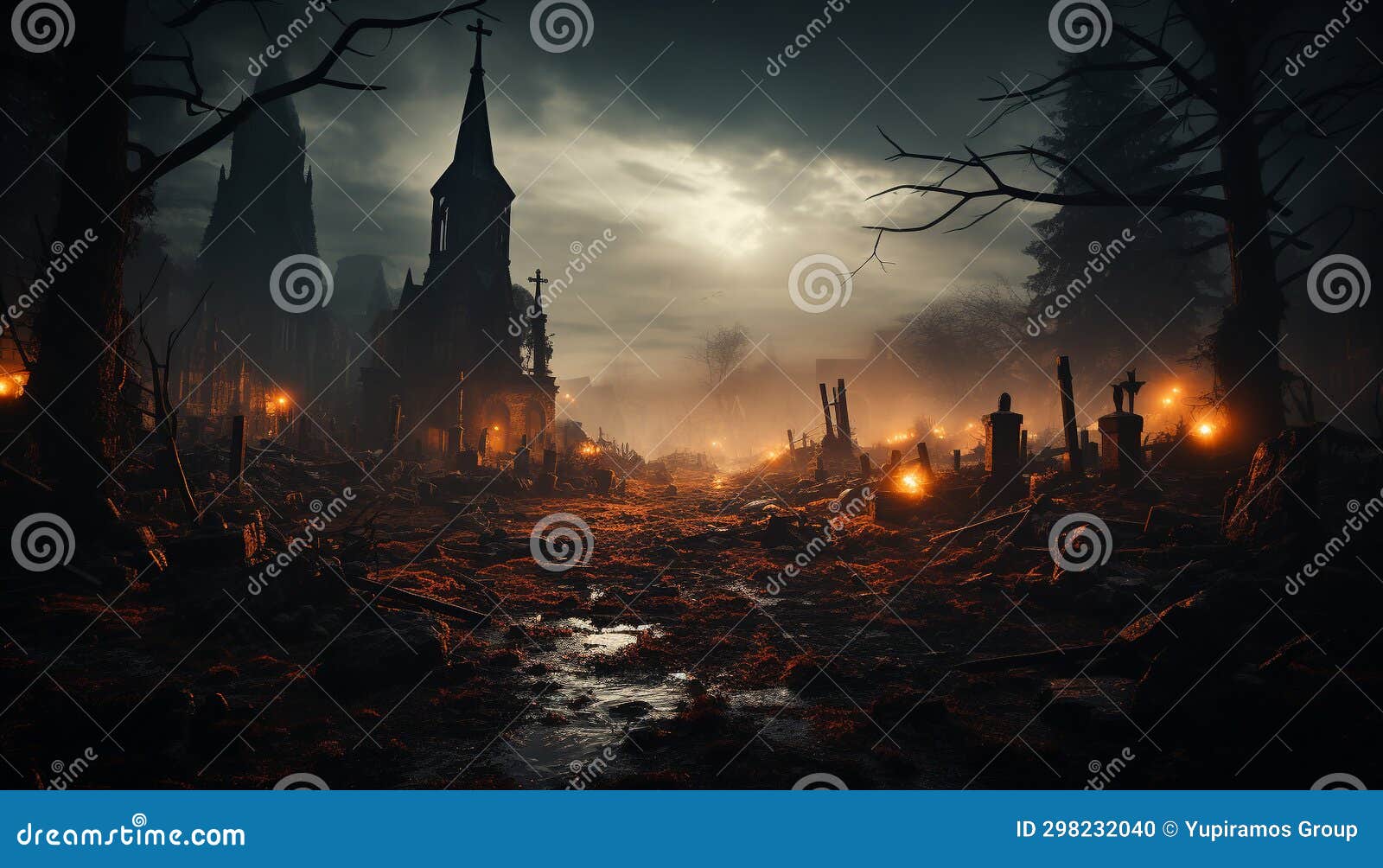 Spooky Night, Horror, Dark Flame, Outdoors, Hell, Old Fire Generated by ...