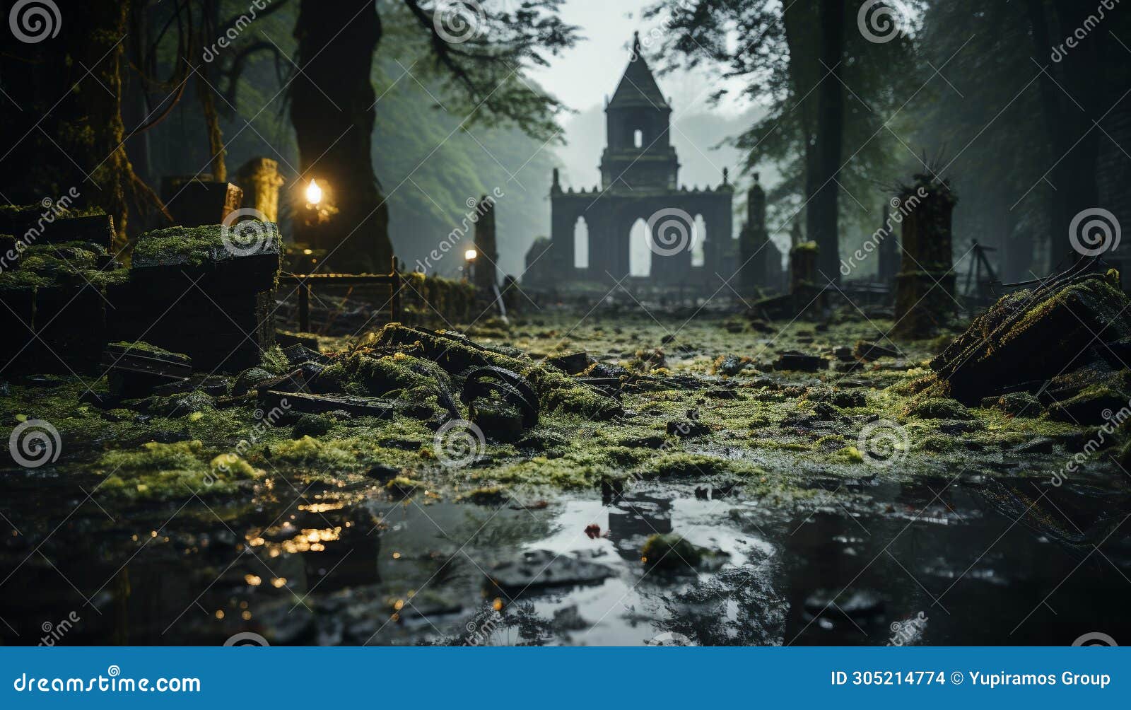 Spooky Old Chapel, Dark Forest, Abandoned Tomb, Ancient Evil Generated ...