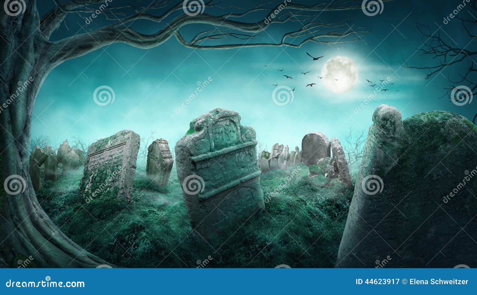 Spooky old graveyard stock image. Image of imagination - 44623917