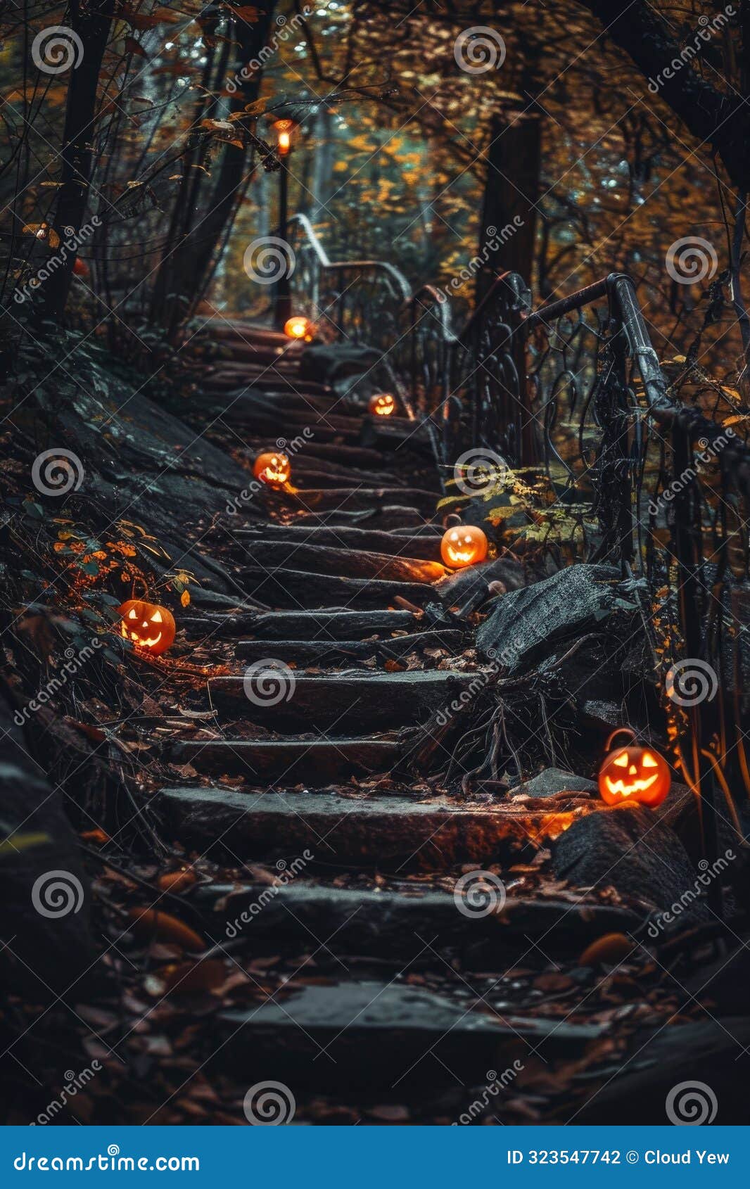 Spooky Pathway Halloween Layout Background Stock Illustration ...