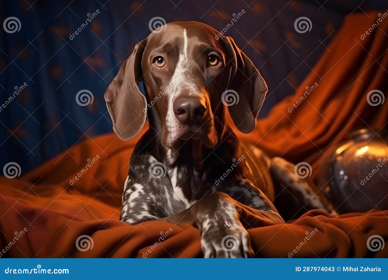 Spooky Portrait of a German Shorthaired Pointer in a Halloween Setup in ...