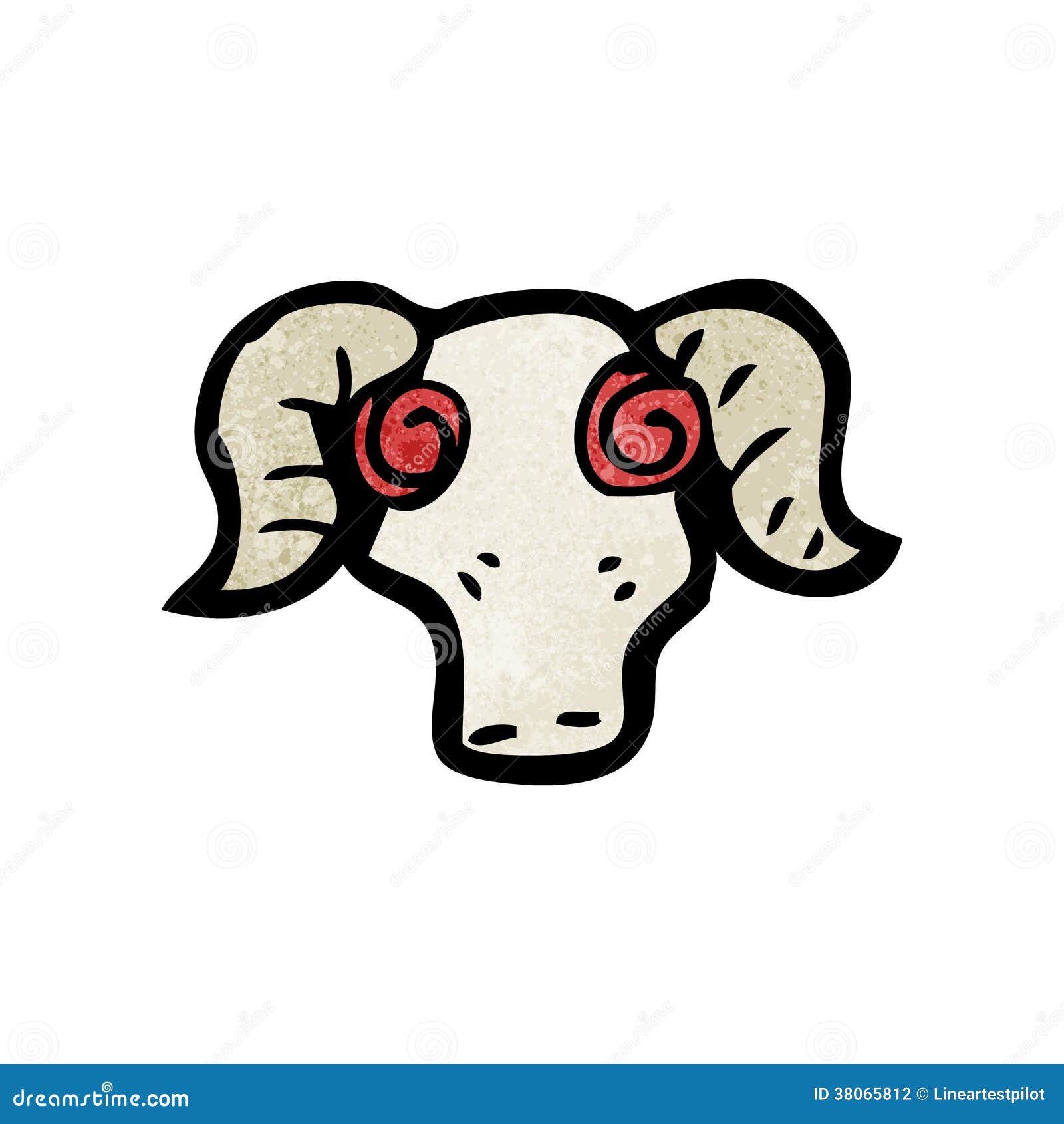 Spooky ram skull cartoon stock vector. Illustration of quirky - 38065812