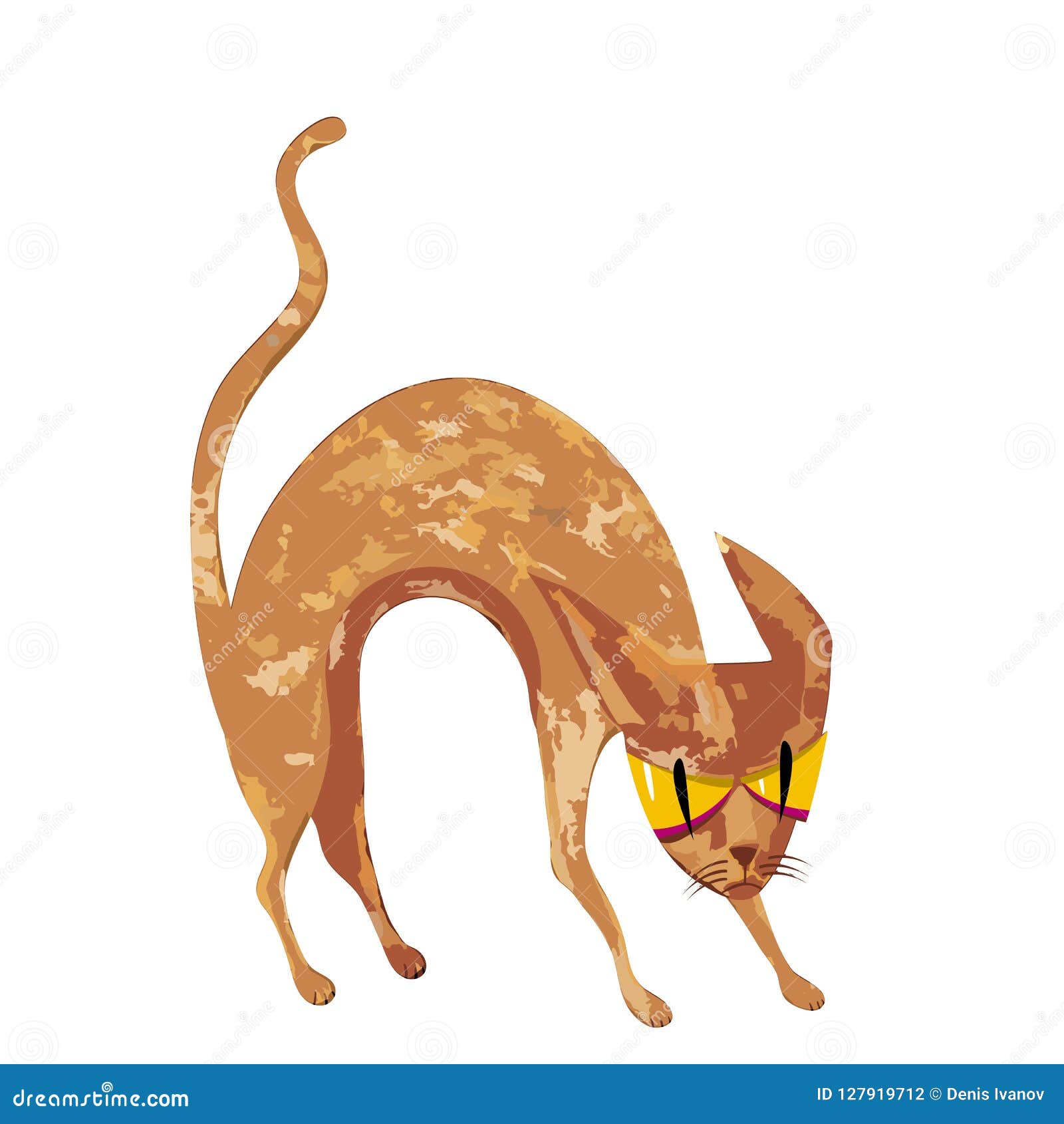 Spooky Red Cat - Halloween Vector Caracter Stock Vector - Illustration ...