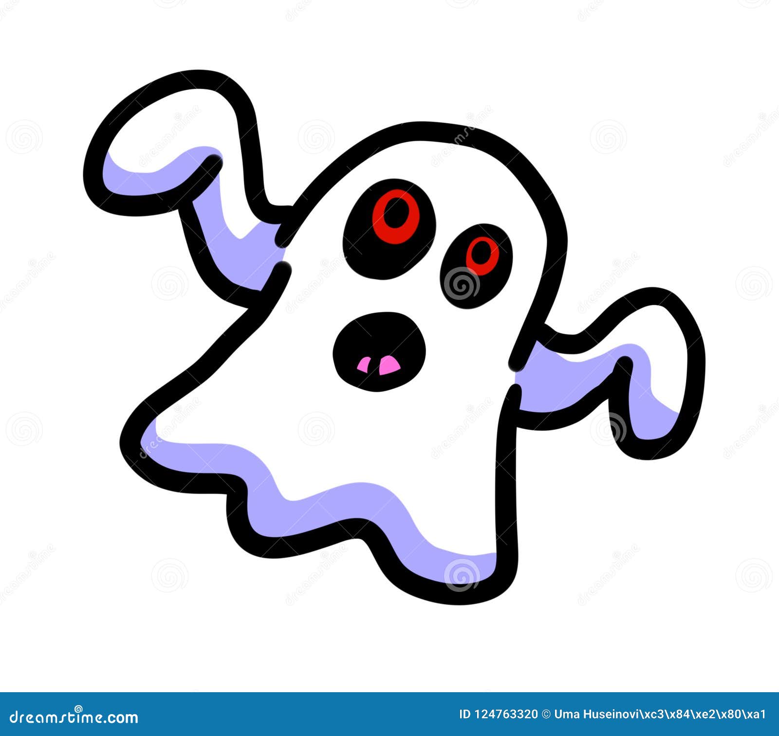 Spooky Red Eyed Ghost stock illustration. Illustration of ghost - 124763320