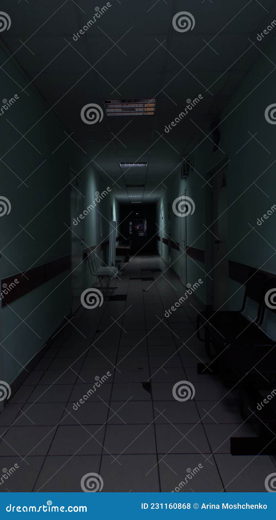 Spooky scary hospital stock photo. Image of architecture - 231160868