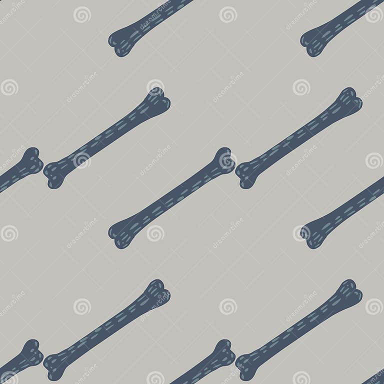 Spooky Seamless Pattern in Minimalistic Style with Simple Bones Shapes ...