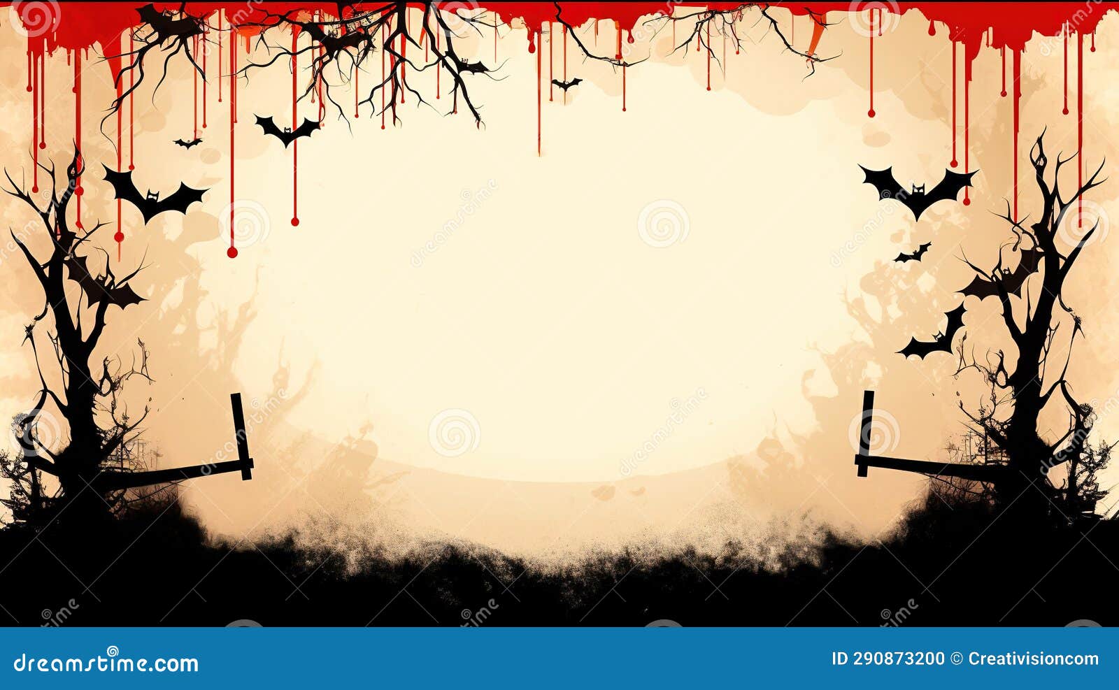 Spooky Shadows - a Halloween Empty Themed Frame and Board for Text with ...