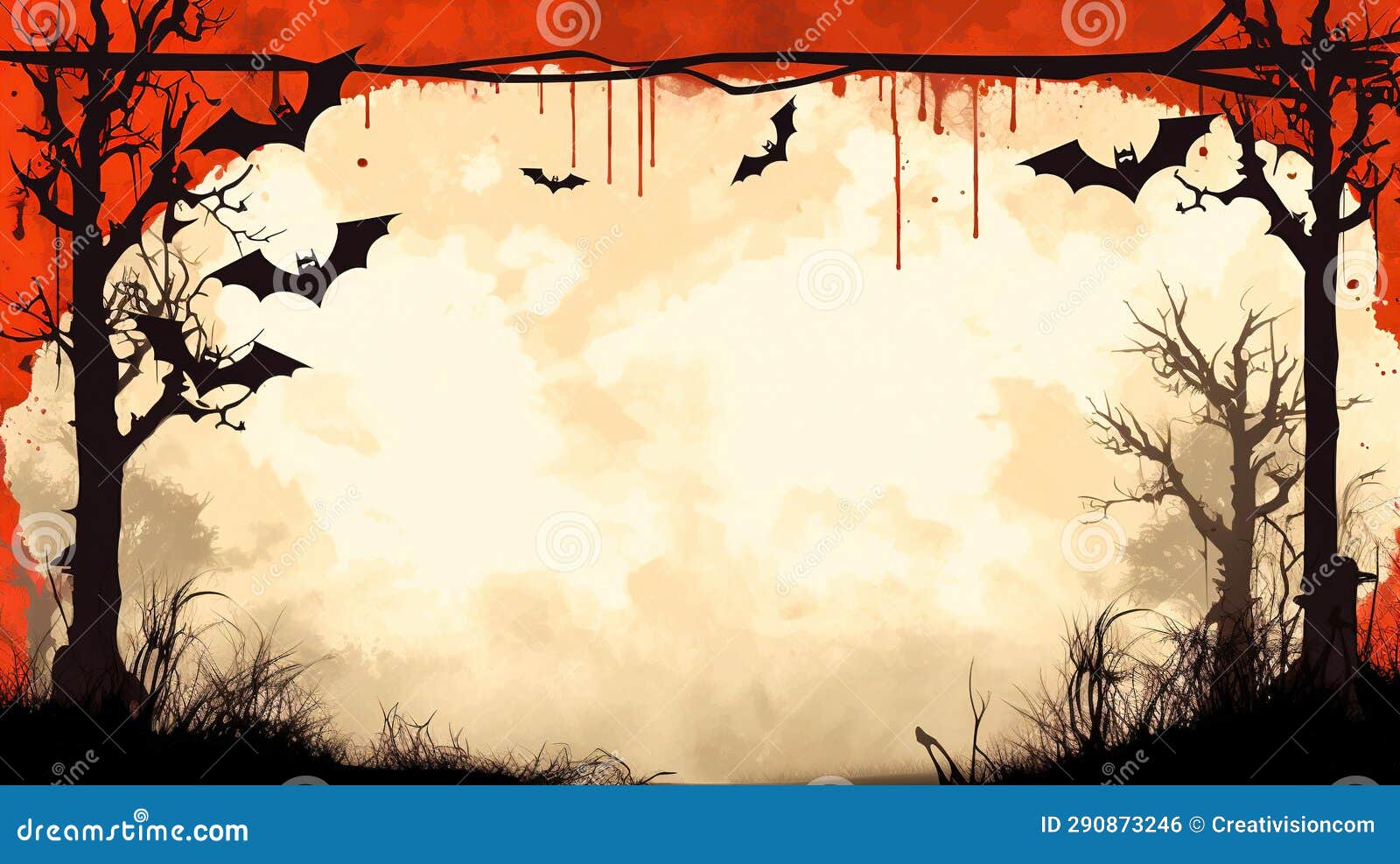 Spooky Shadows - a Halloween Empty Themed Frame and Board for Text with ...
