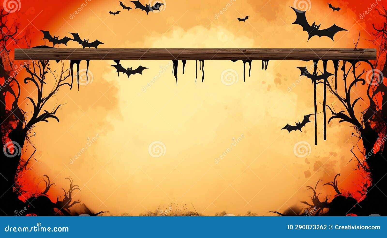 Spooky Shadows - a Halloween Empty Themed Frame and Board for Text with ...