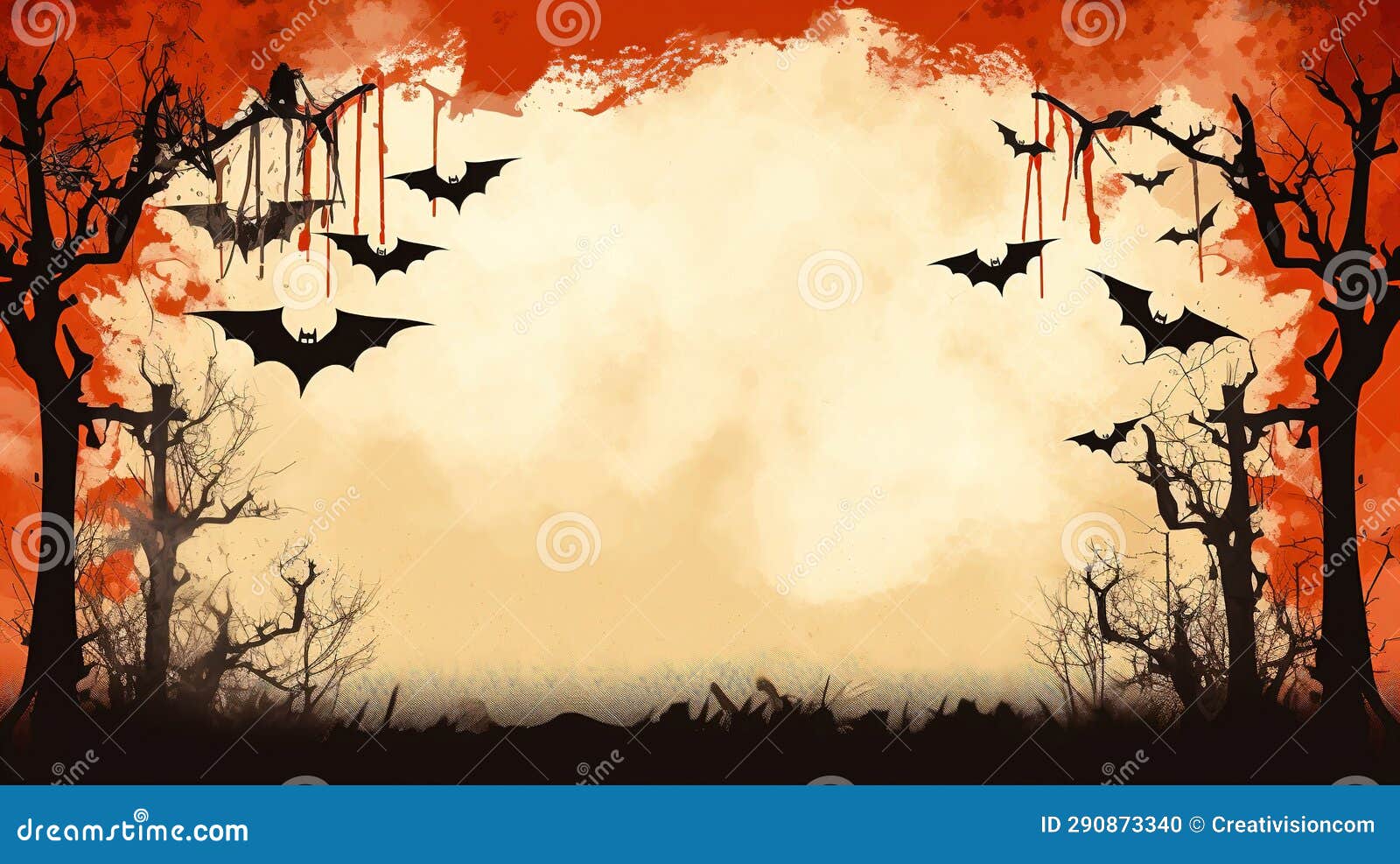 Spooky Shadows - a Halloween Empty Themed Frame and Board for Text with ...