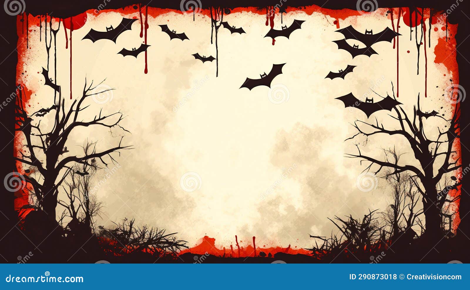 Spooky Shadows - a Halloween Empty Themed Frame and Board for Text with ...