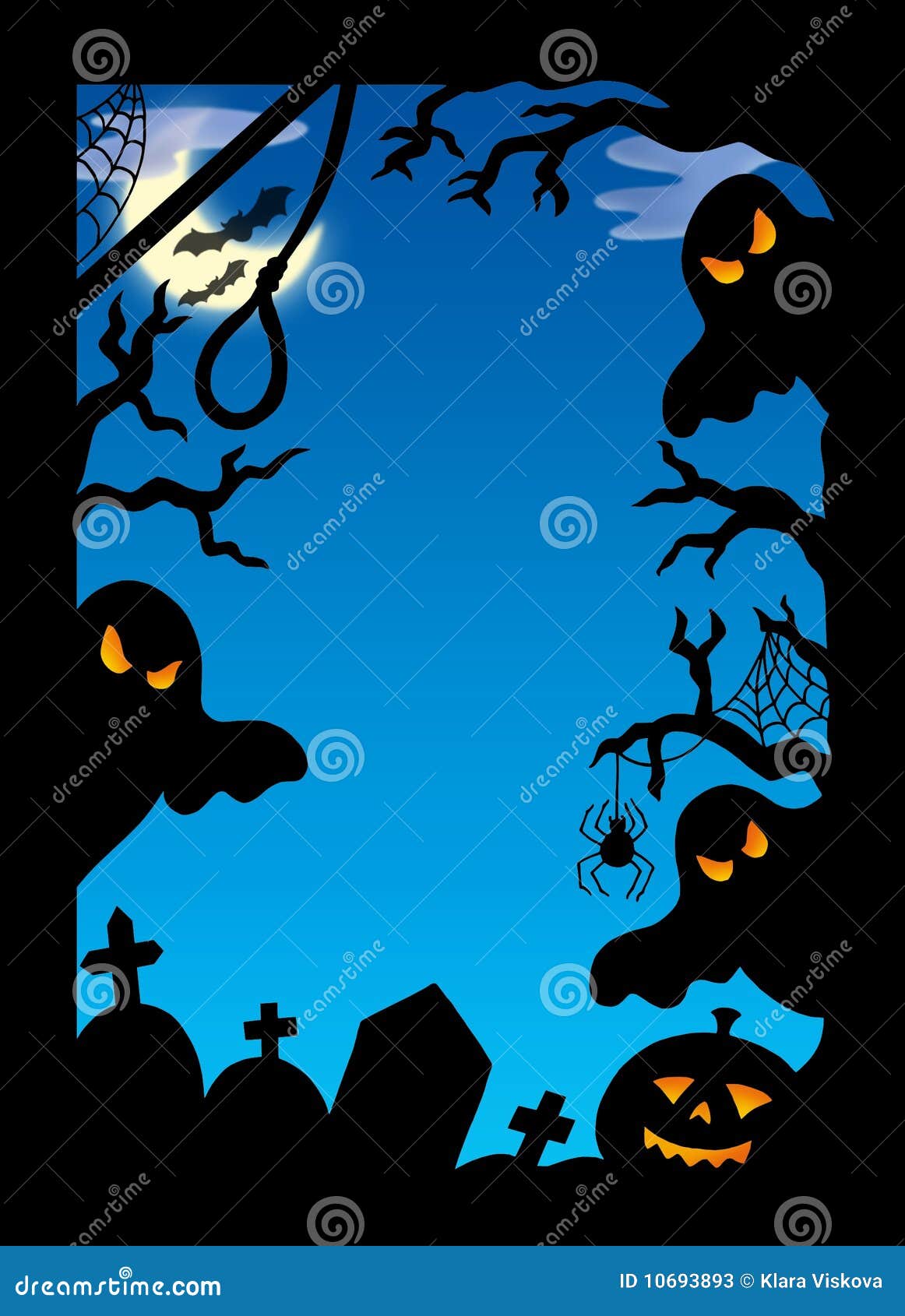 Spooky silhouette frame stock illustration. Illustration of outline ...