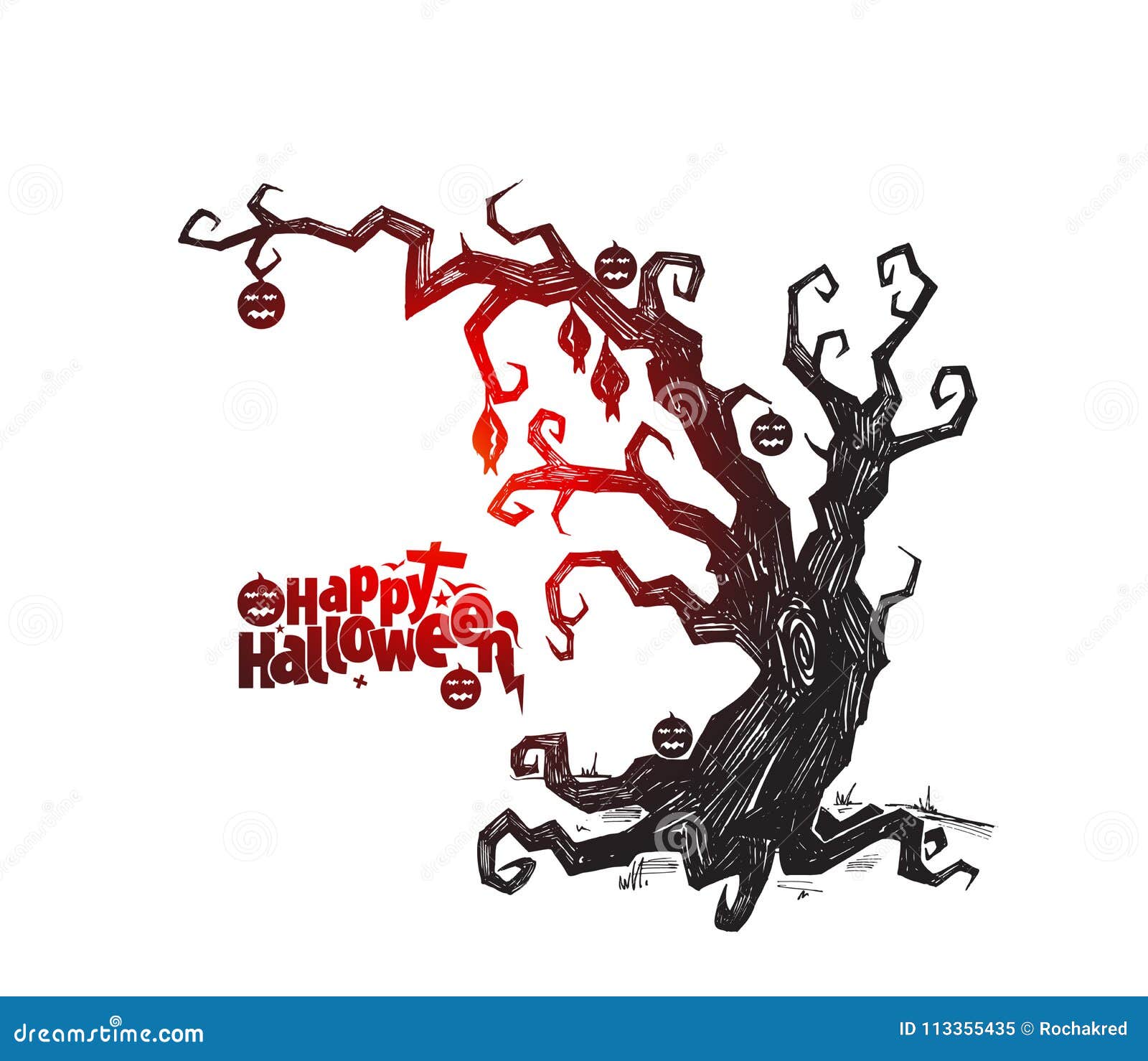 Spooky Cat Silhouette With Full Moon In Background Vector Illustration ...