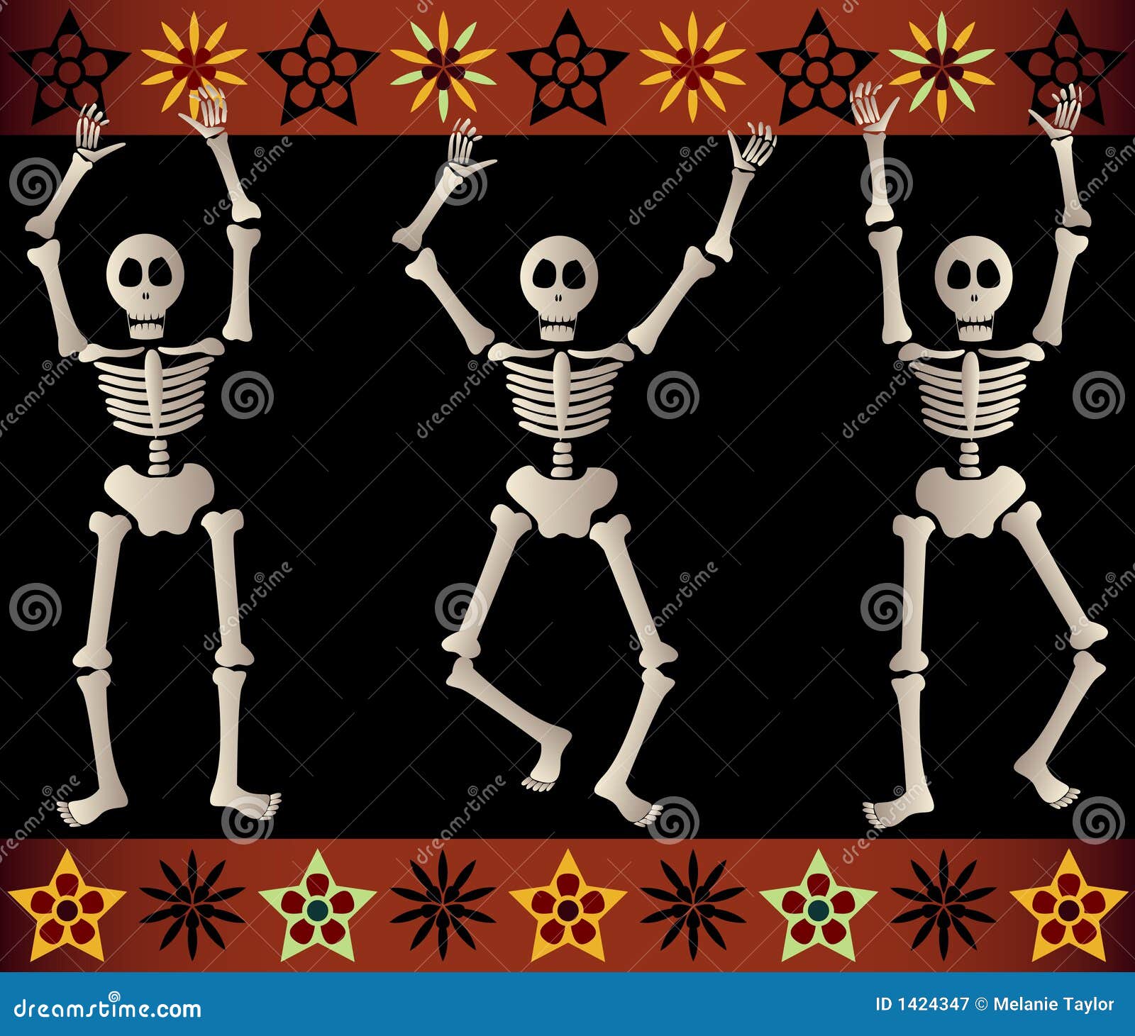 Spooky Skeletons stock vector. Illustration of jump, spooky - 1424347