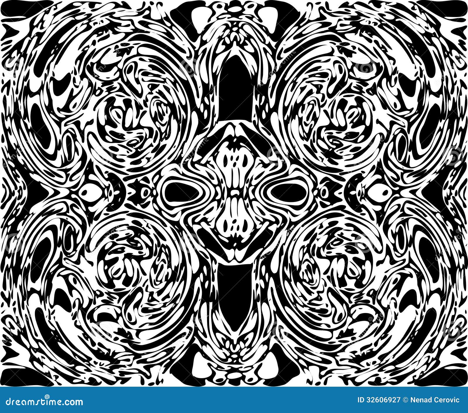 Spooky Skull Face between Vortex Vector Stock Vector - Illustration of ...