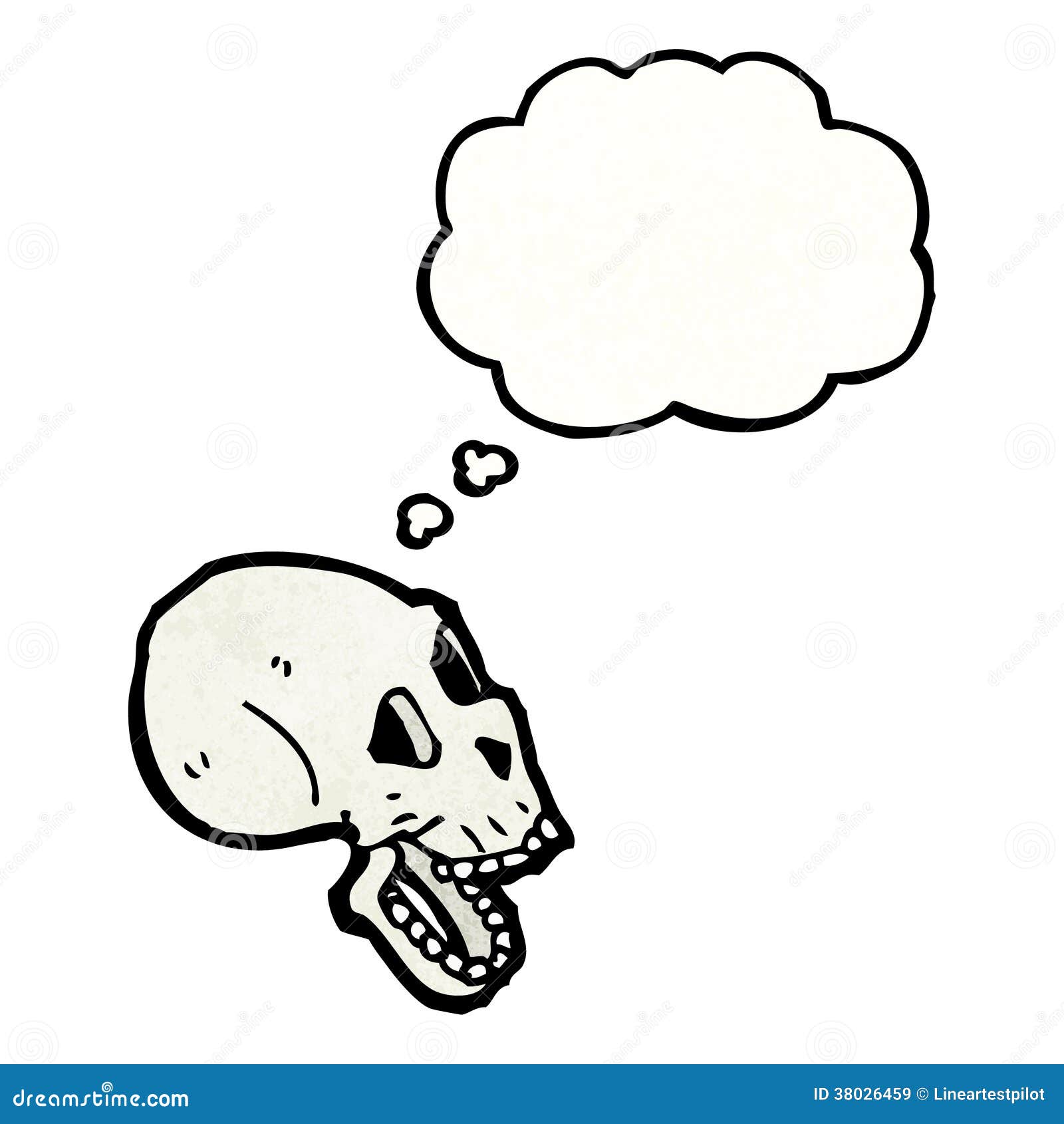 Spooky Skull with Thought Bubble Stock Vector - Illustration of ...